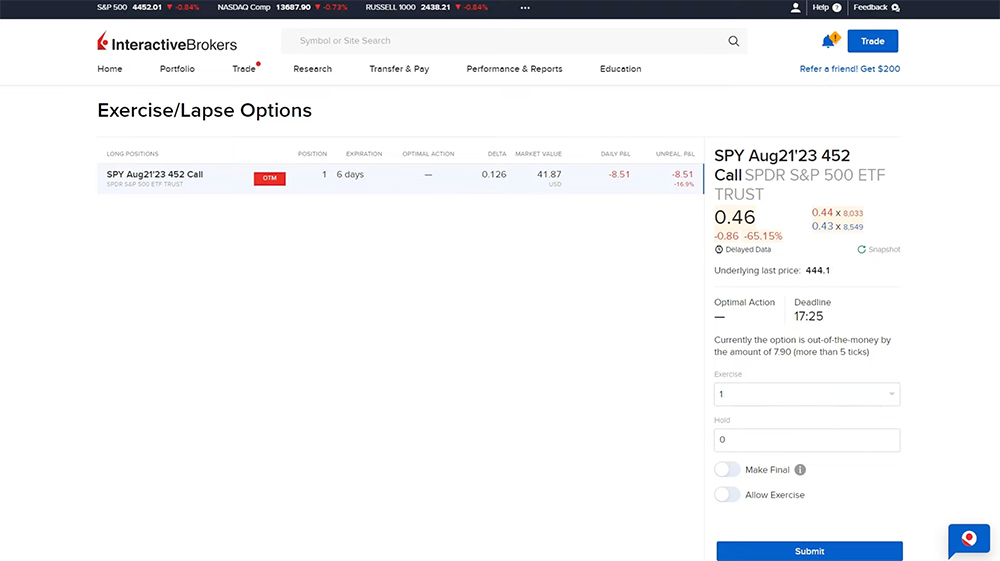 IBKR’s Client Portal – Options Trading | Trading Lesson