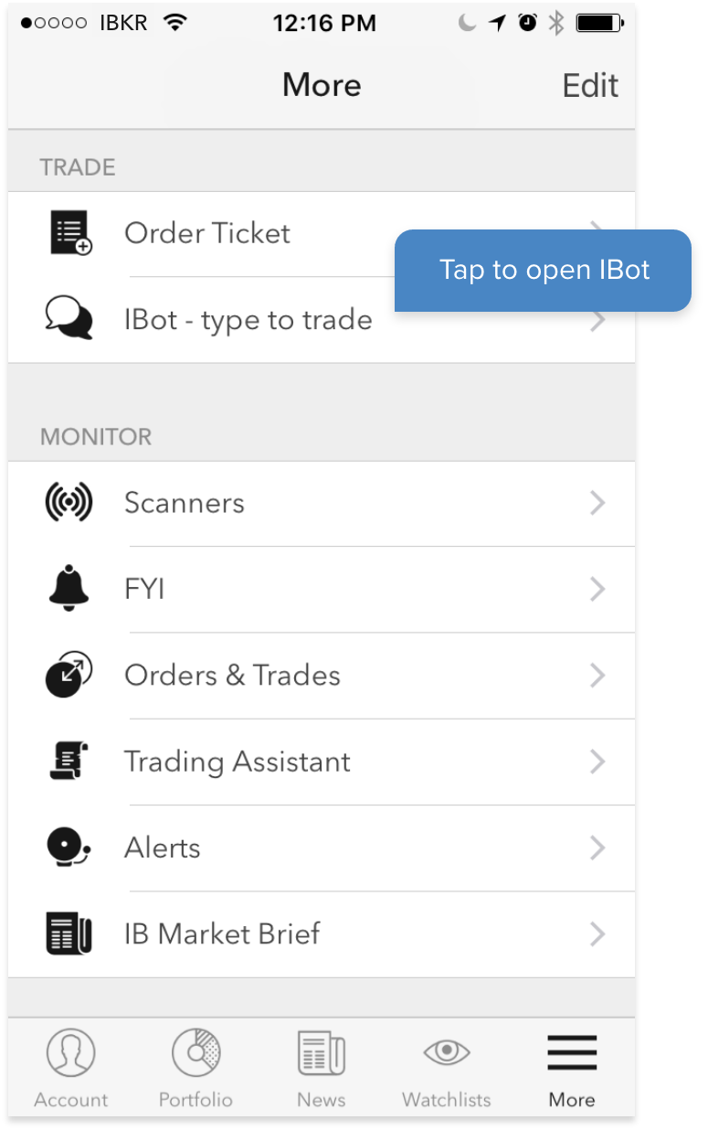 Opening IBot IB TWS on IOS | Interactive Brokers Luxembourg SARL
