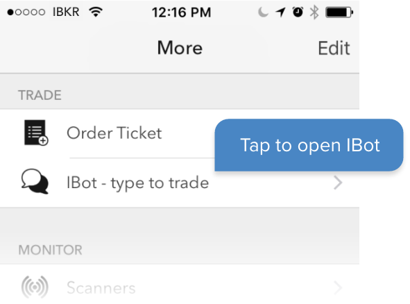 Opening IBot IB TWS on IOS | Interactive Brokers Luxembourg SARL